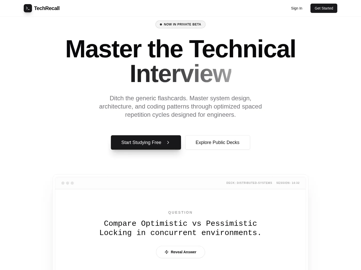 Tech Interview Flashcards