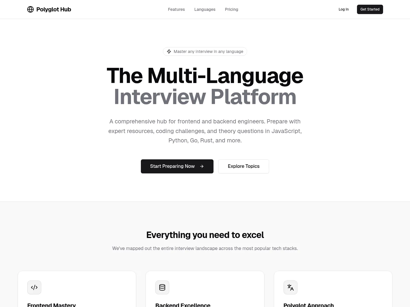 Polyglot Interview Hub