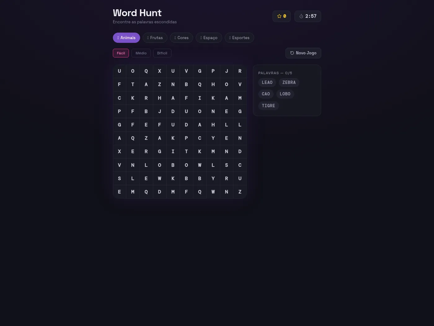 Word Hunt Game