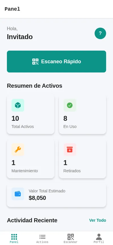 ActivoQR Inventario App