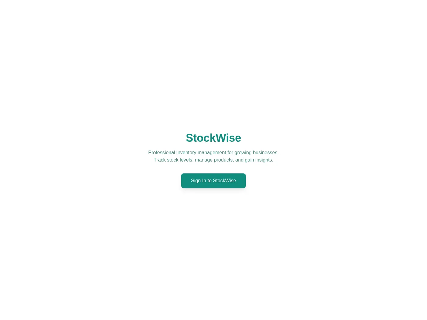 StockWise Inventory App
