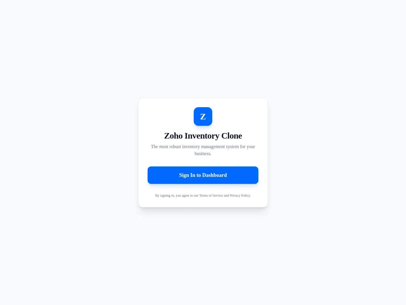 Zoho Inventory Clone