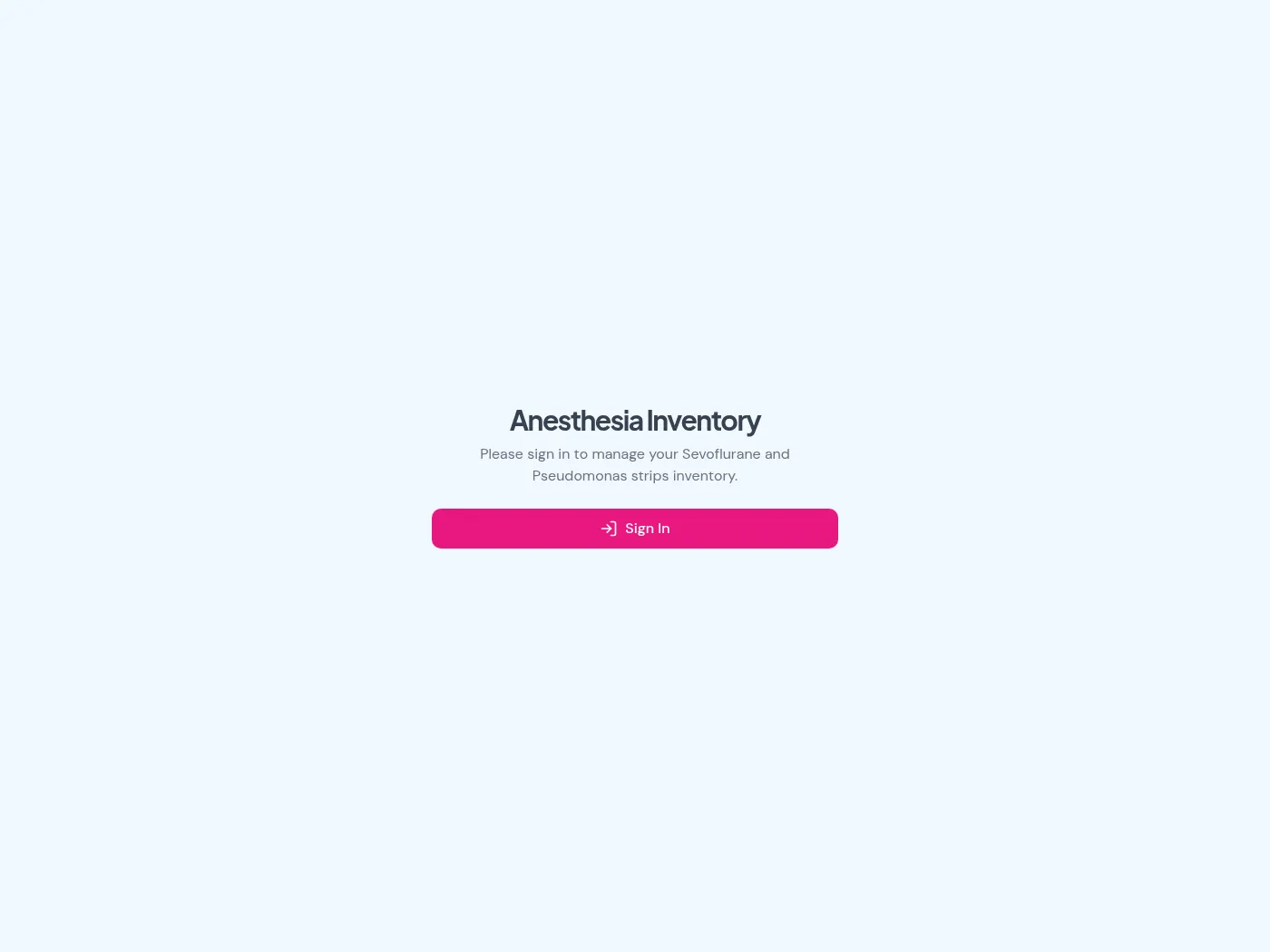 Anesthesia Inventory Dash