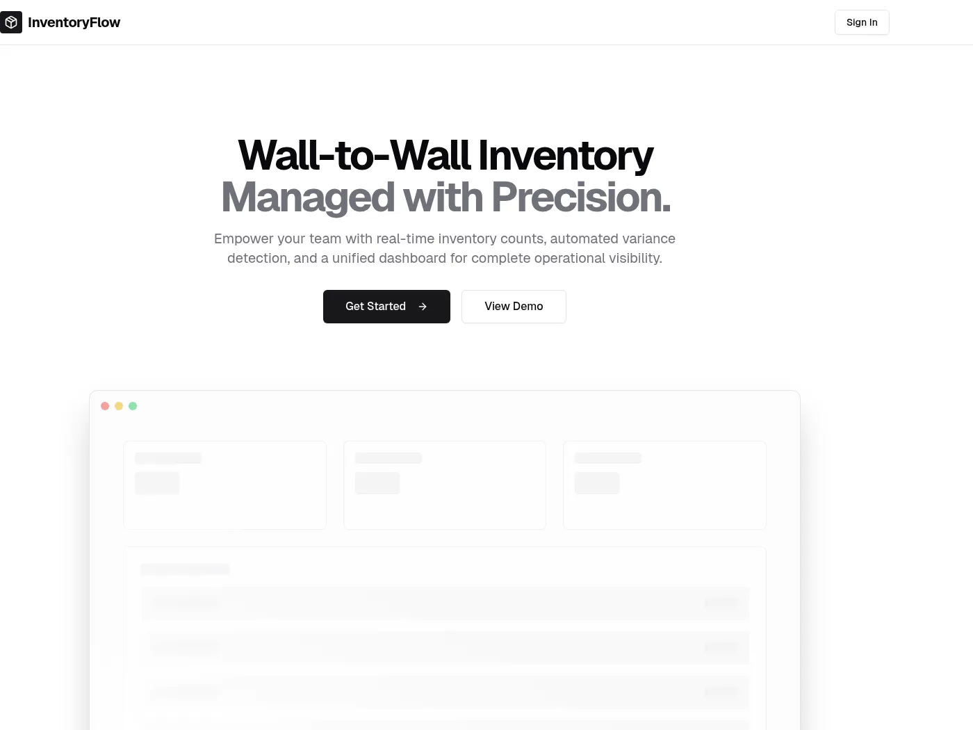 InventoryFlow Dashboard
