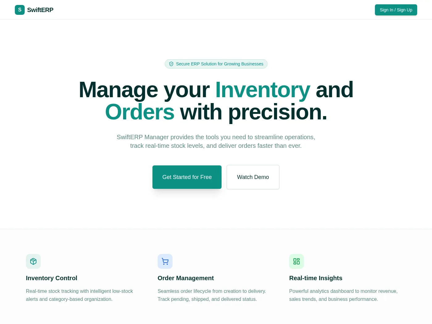 SwiftERP Manager