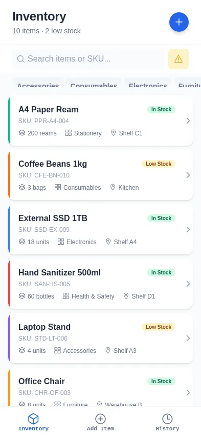 Inventory Tracker App
