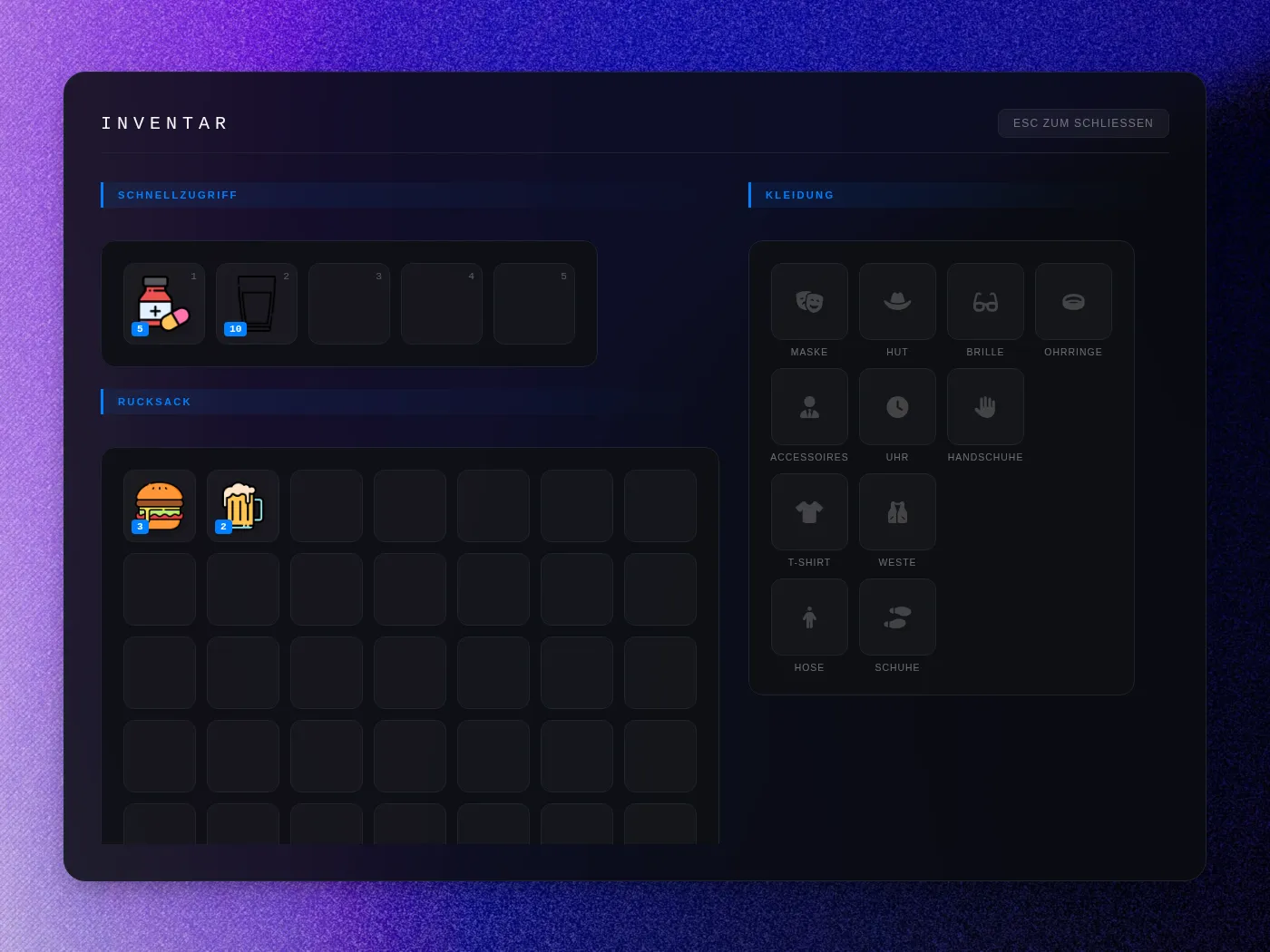 Inventory UI Animations