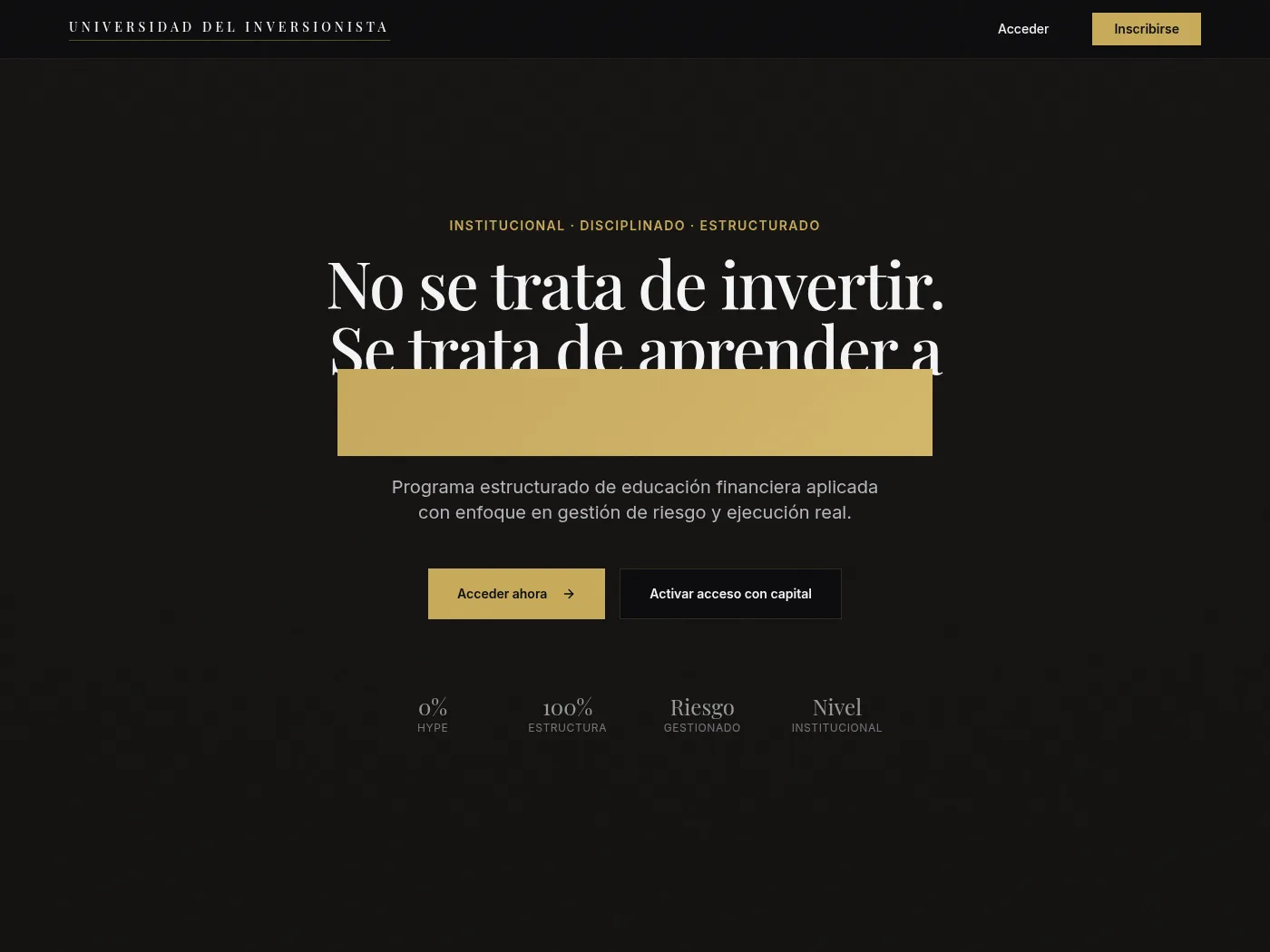 Inversionista Landing Page