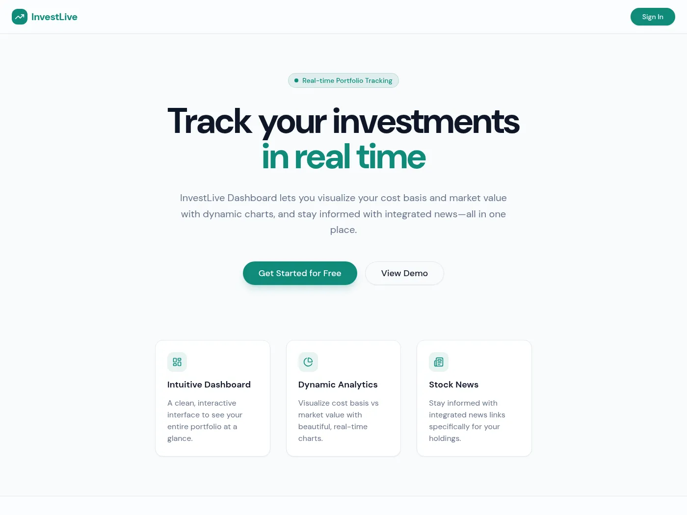 InvestLive Dashboard
