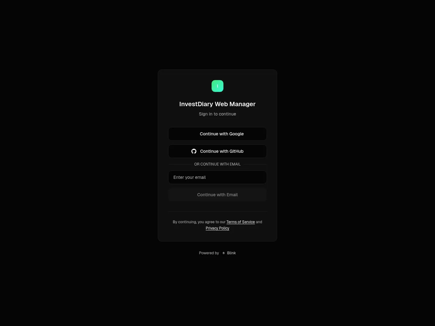 InvestDiary Web Manager