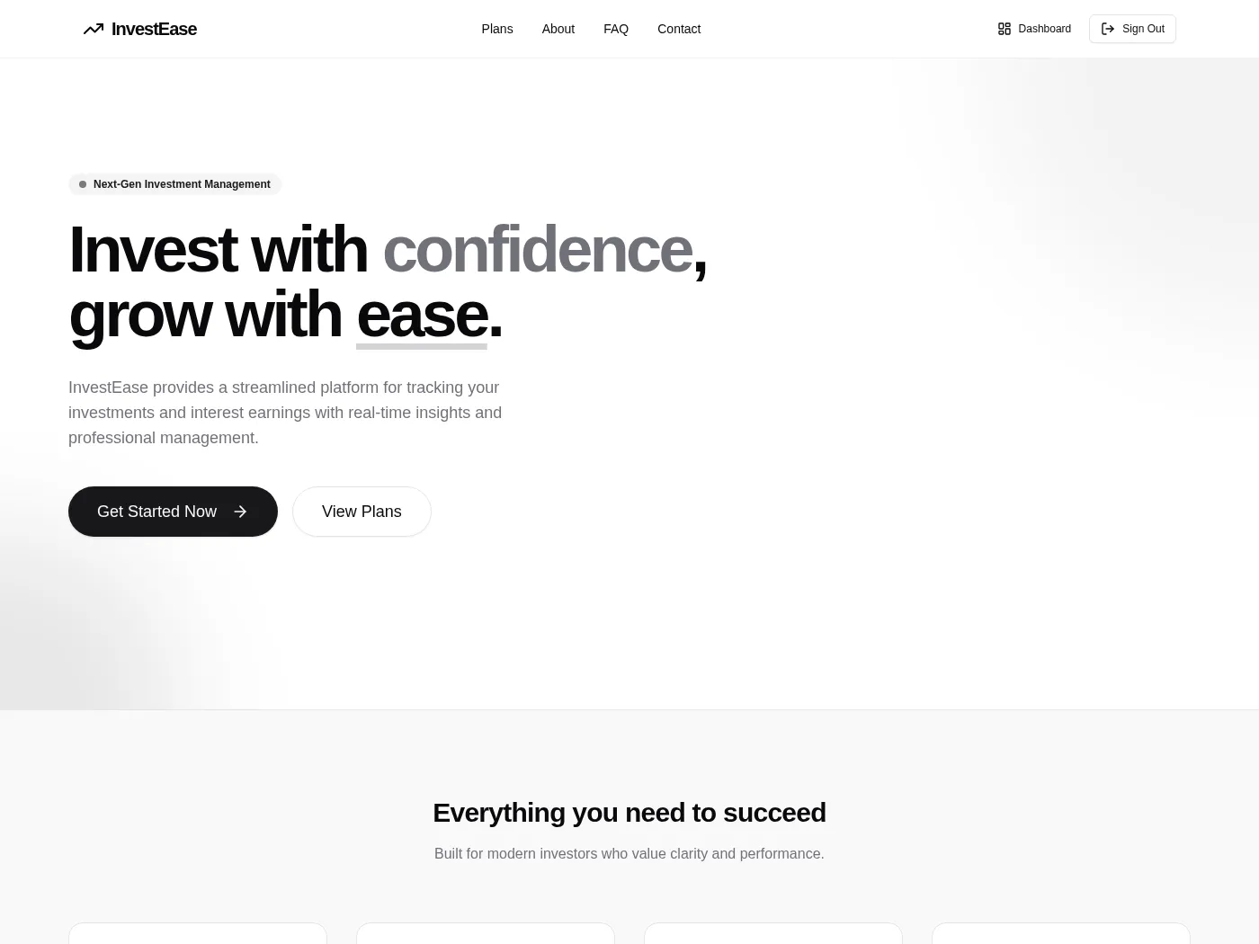 InvestEase Web Platform