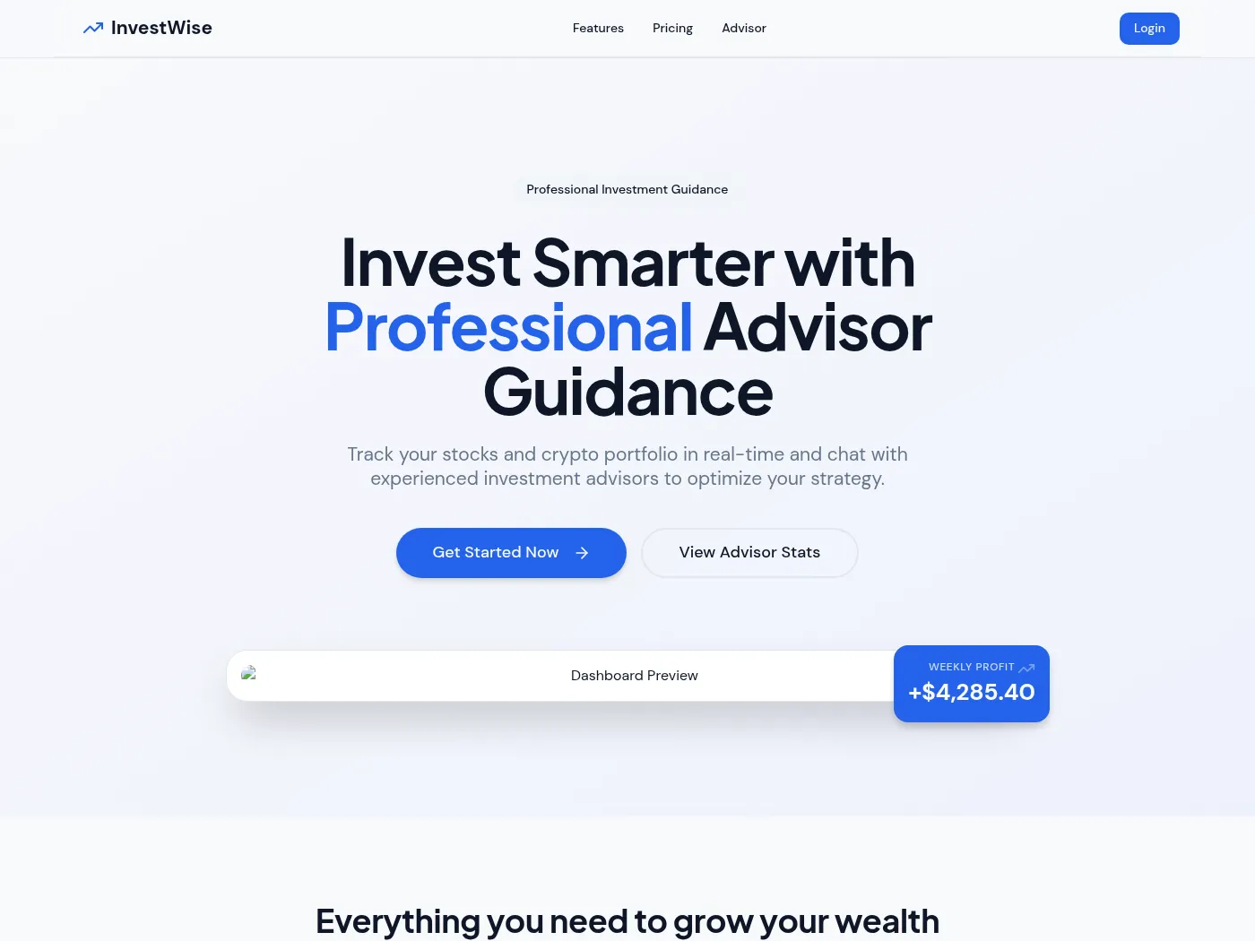 InvestWise Advisor App