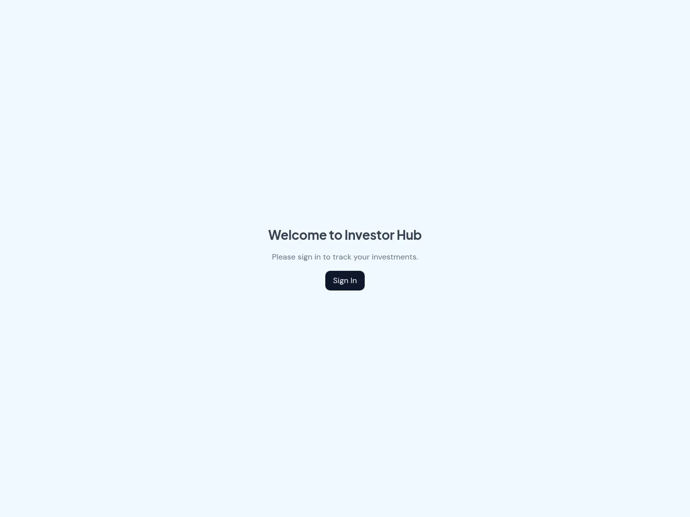 Investor Dashboard Hub