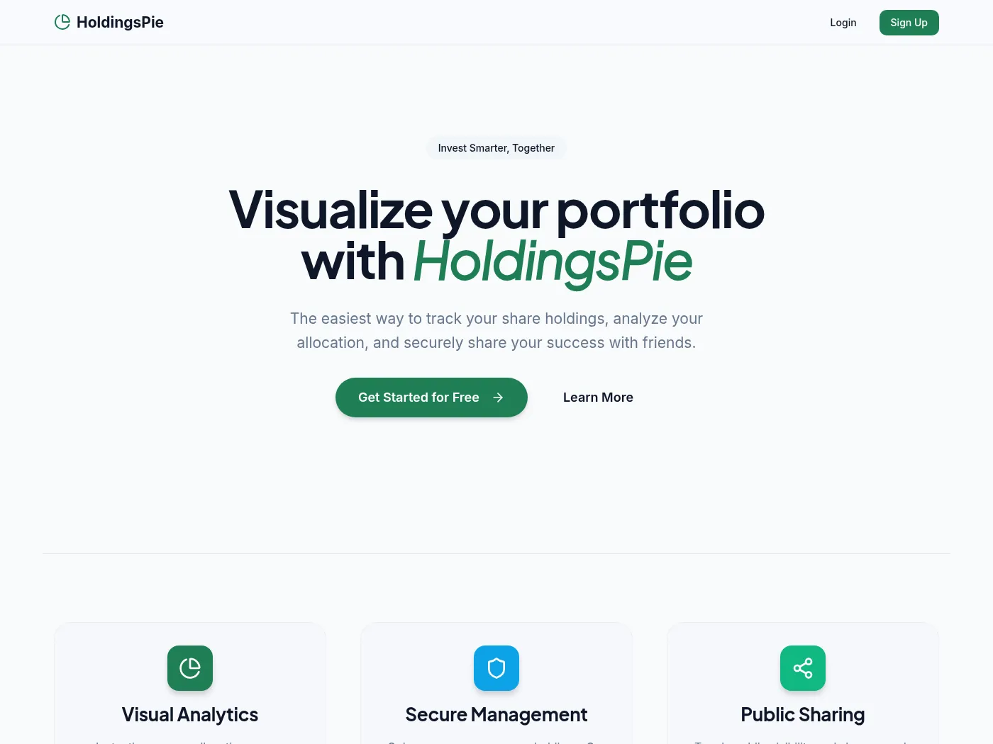 HoldingsPie Dashboard