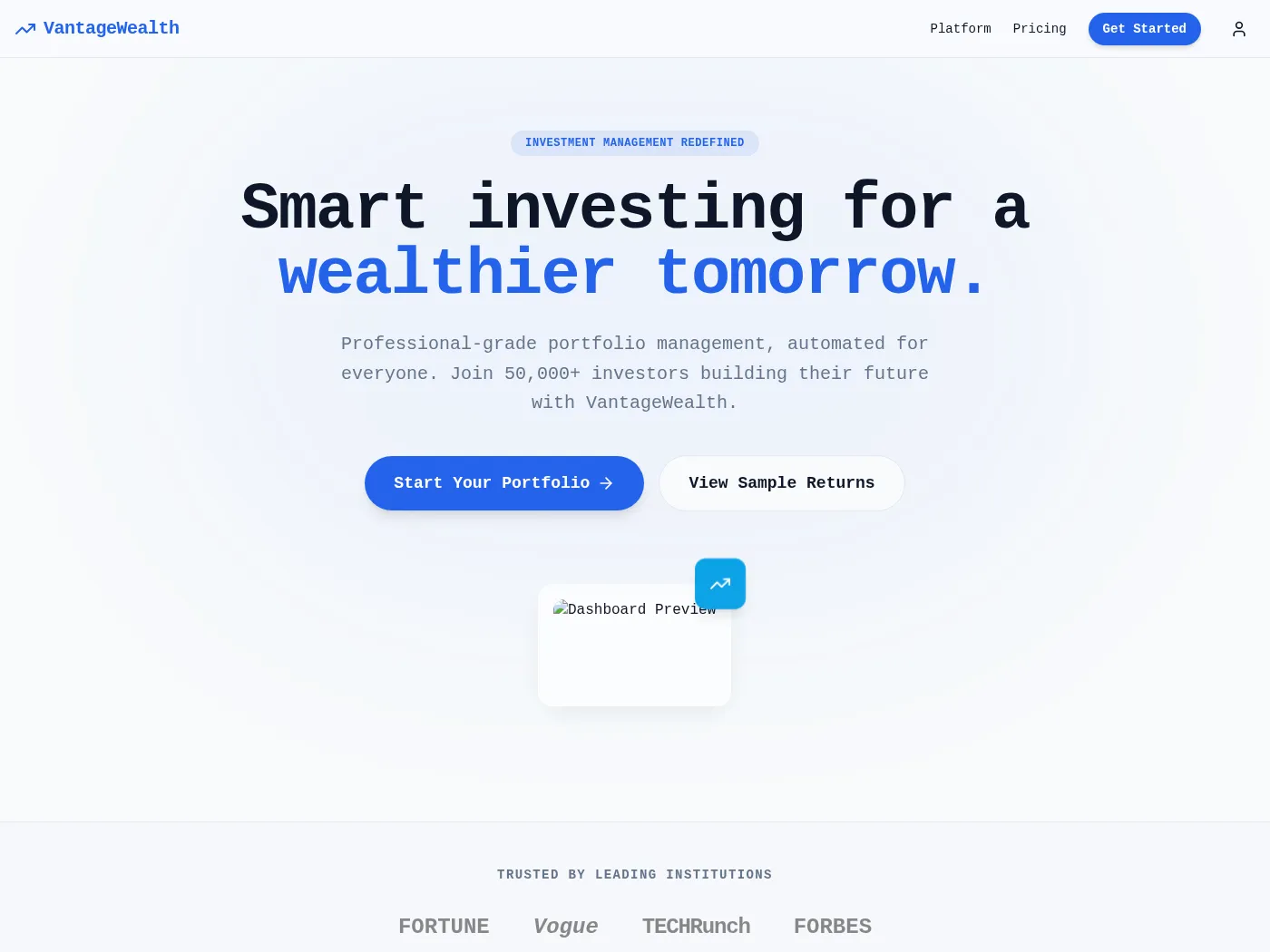 Investor Portal Sample