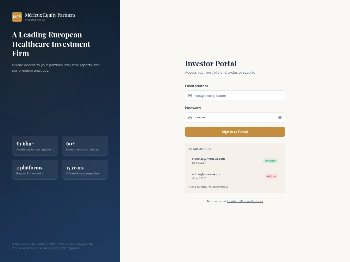 Mérieux Investor Portal