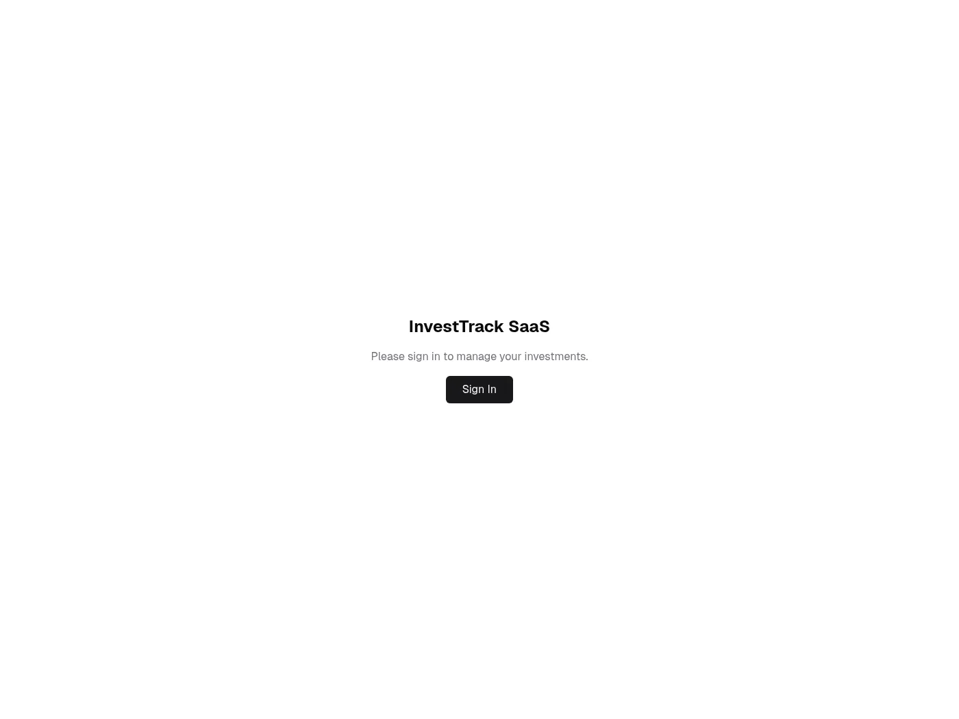 InvestTrack SaaS