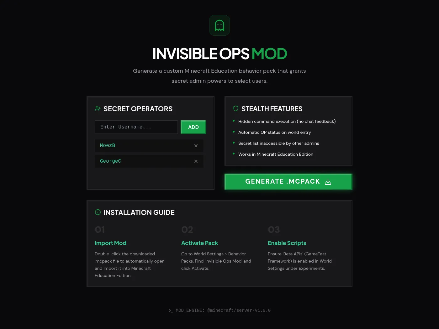 Invisible Ops Mod