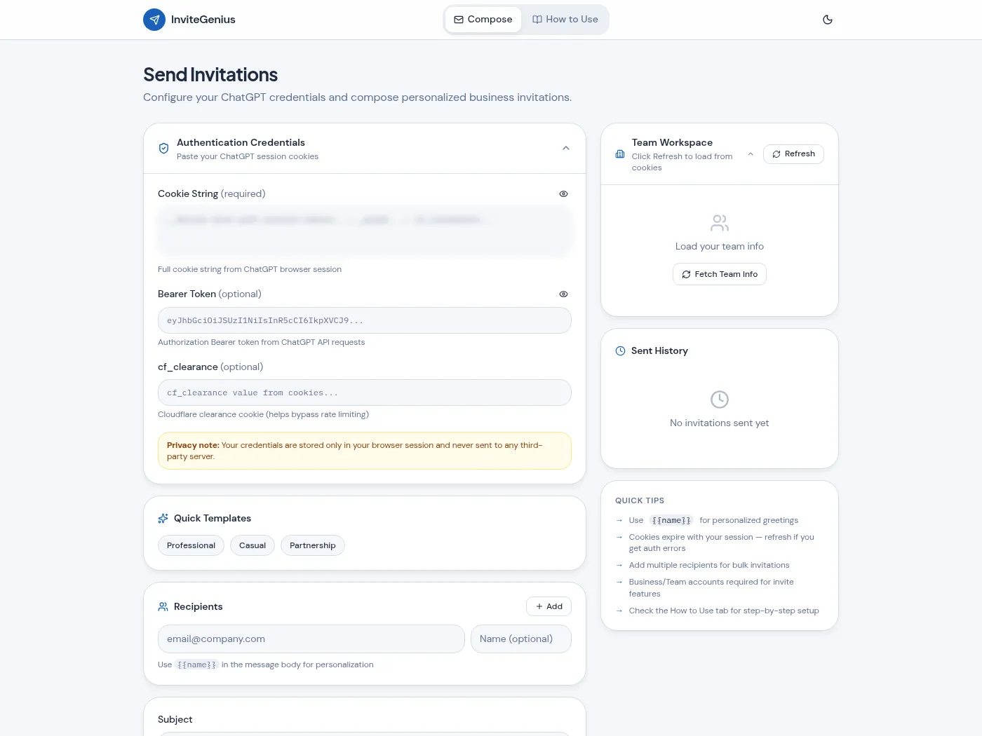 InviteGenius Website