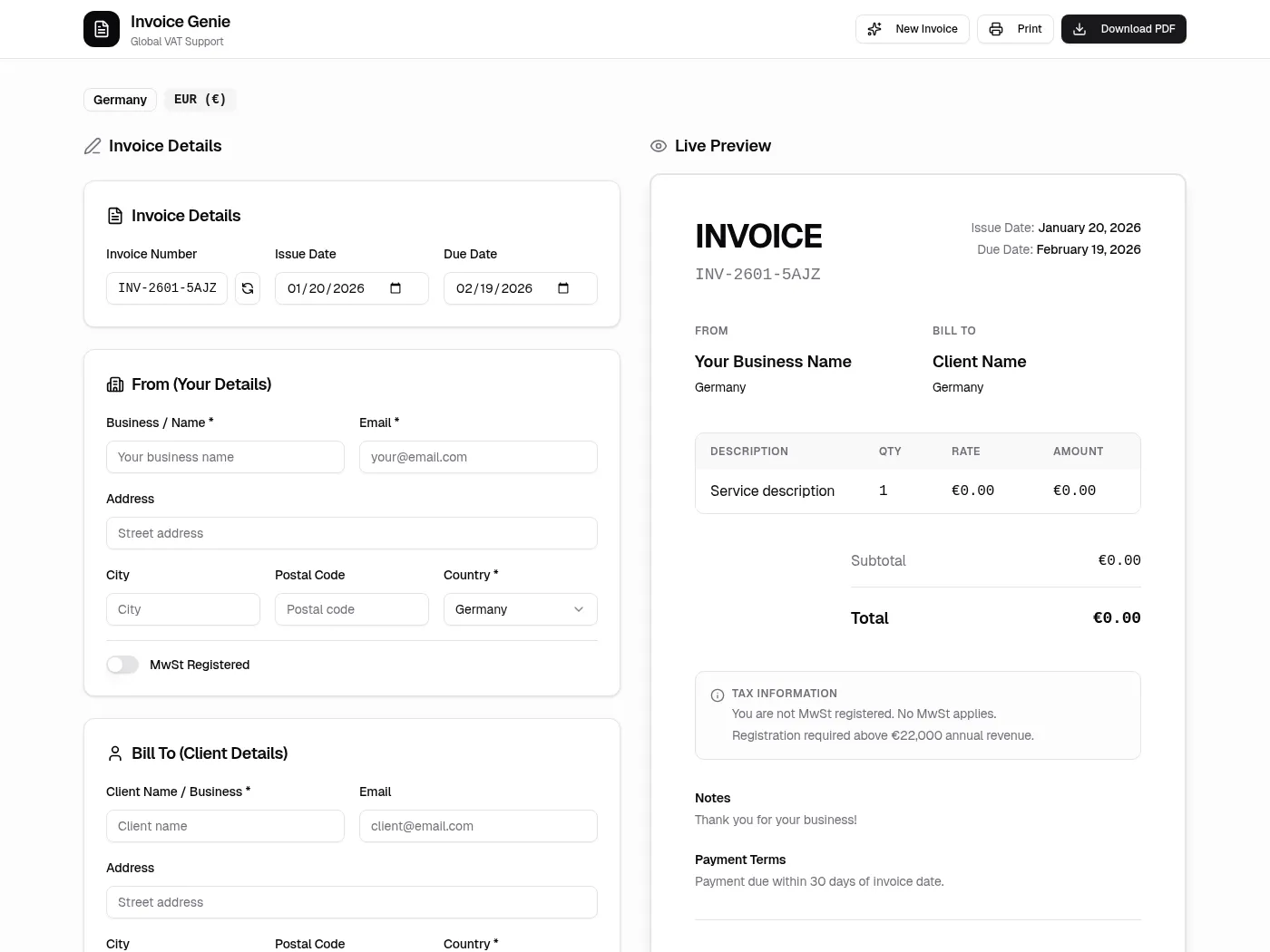 Global Invoice Genie