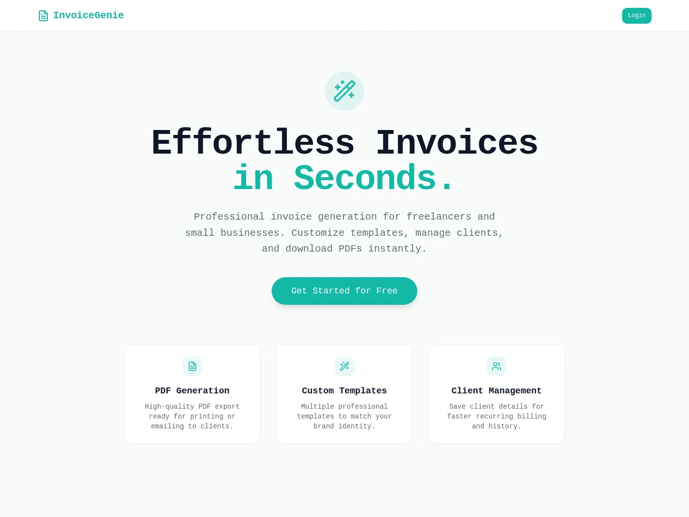 InvoicePDF Genie