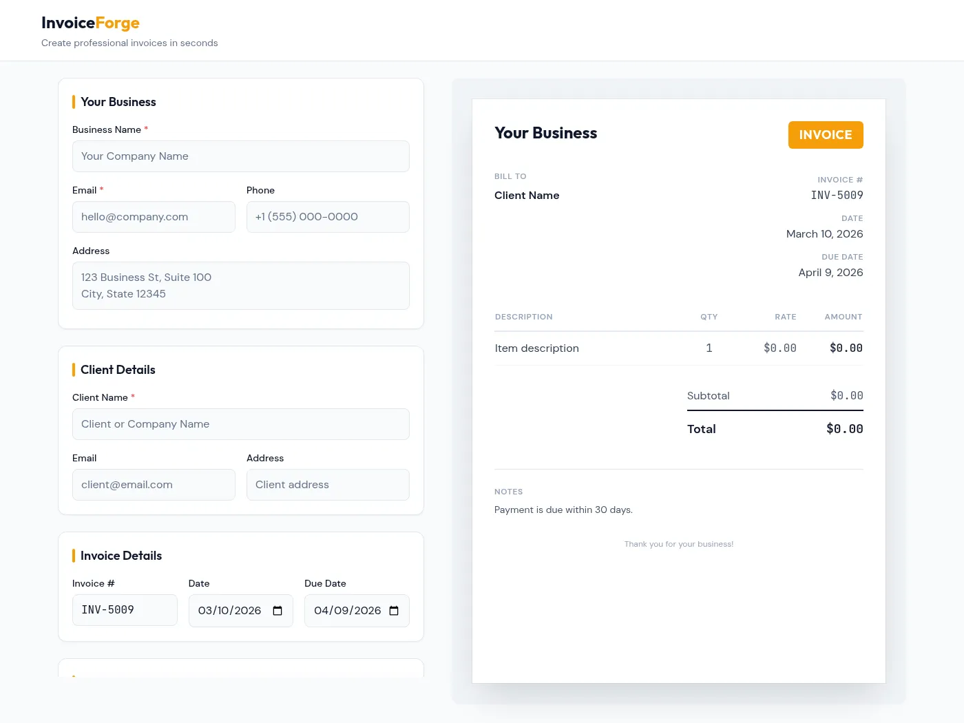 Invoice PDF Generator