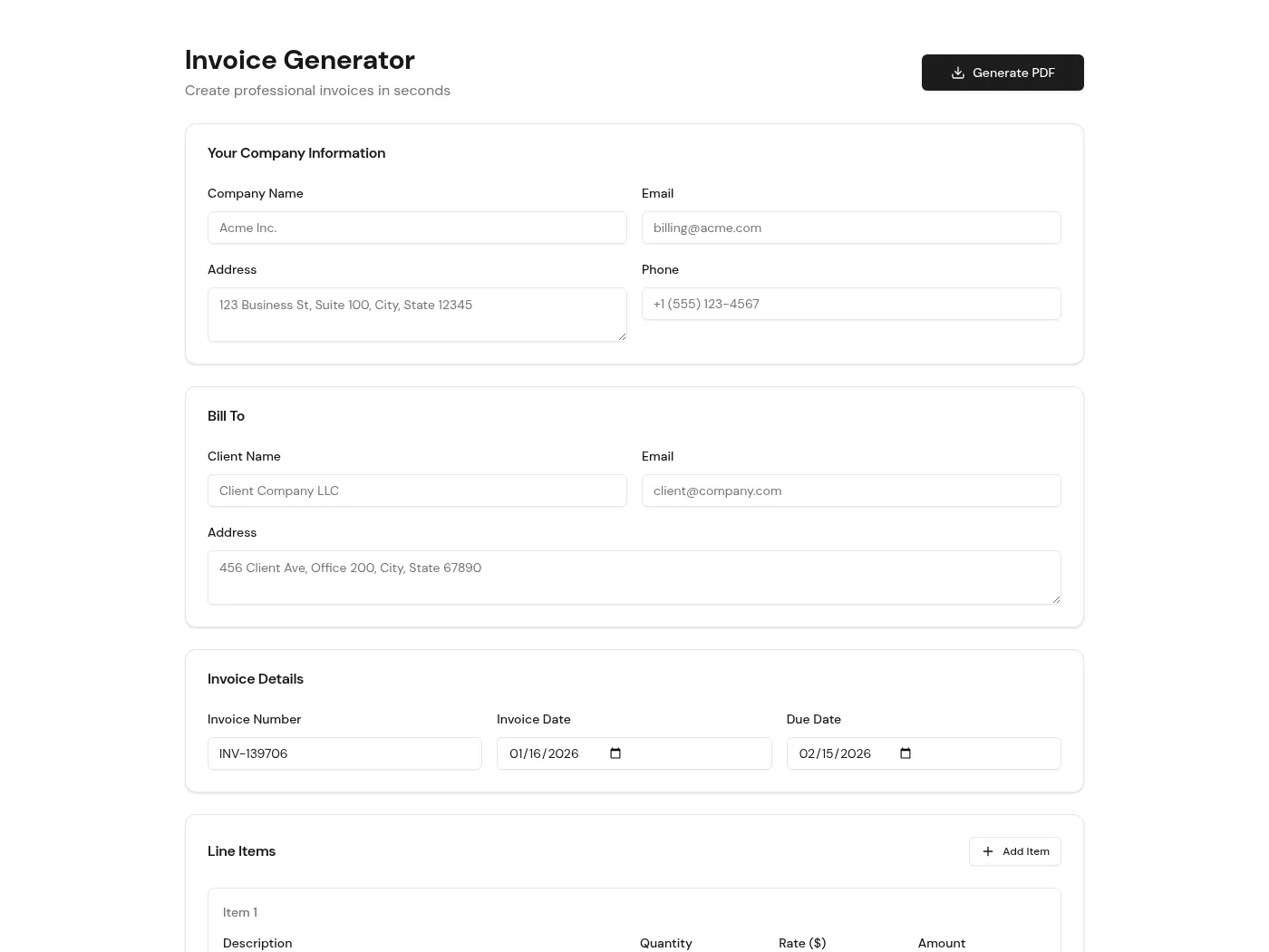 Invoice PDF Maker