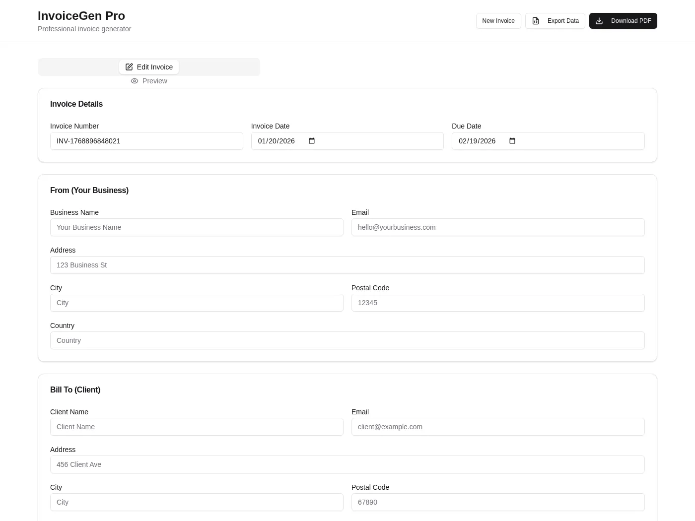InvoiceGen Pro