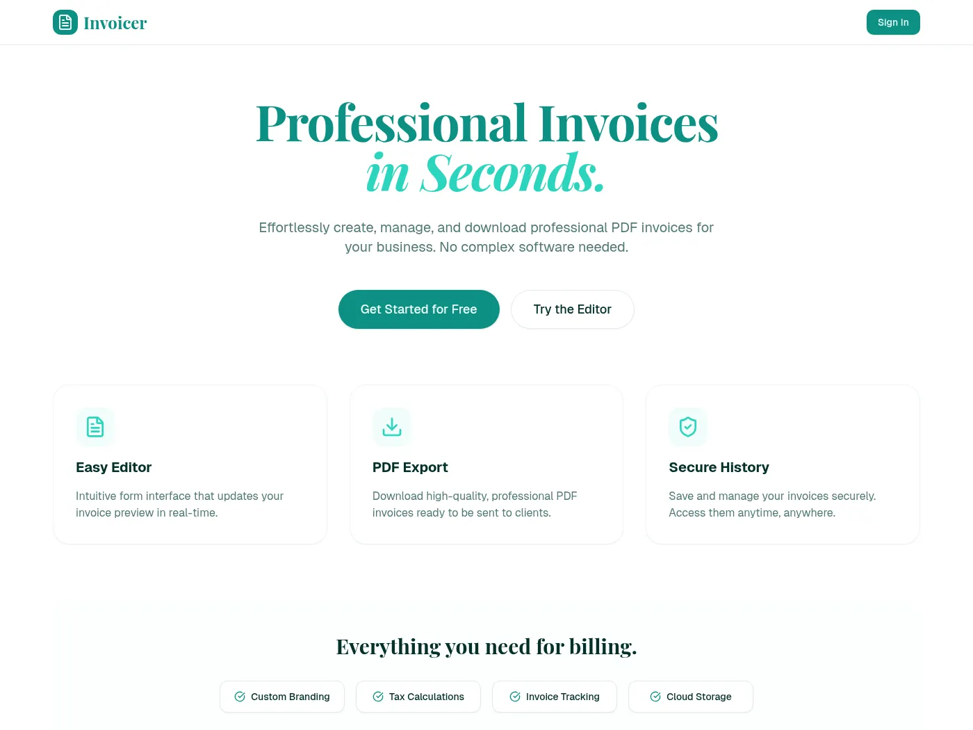 Invoicer PDF Generator