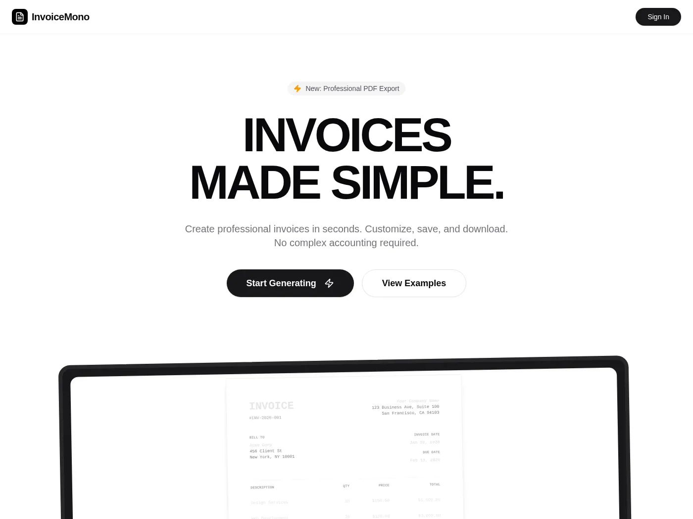 Invoice PDF Generator