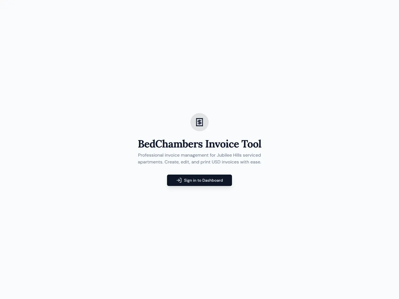 BedChambers Invoice Tool