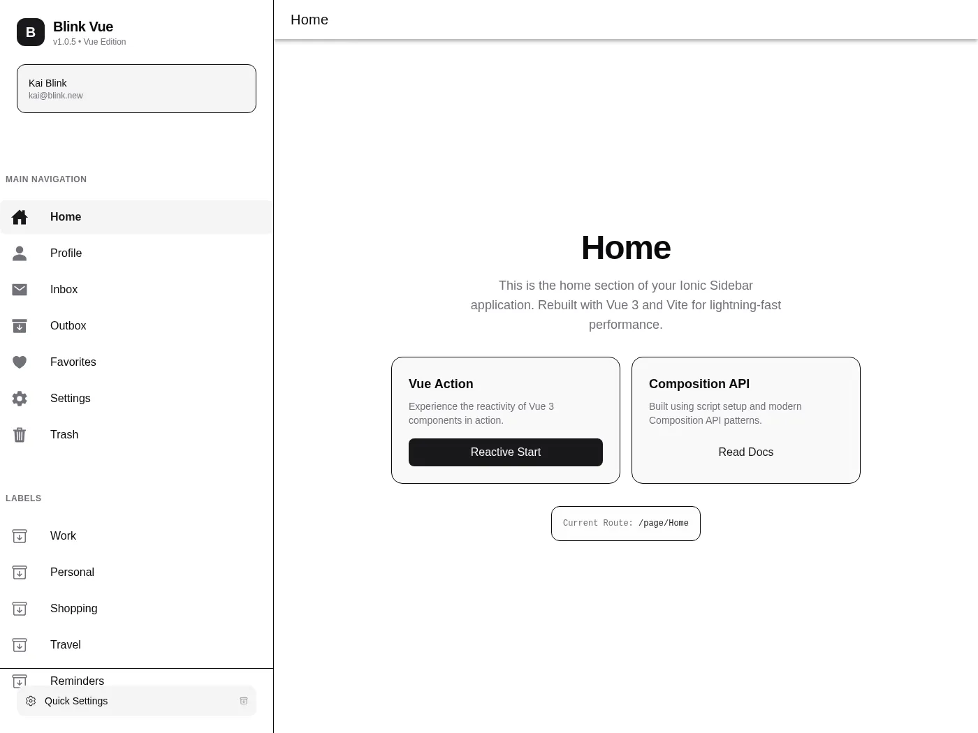 Ionic Sidebar Menu App