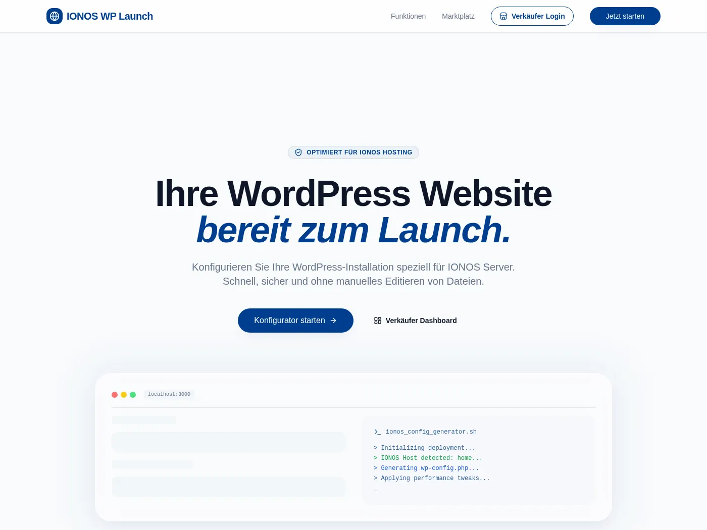 IONOS WordPress Site Launch