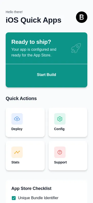 iOS Quick Apps