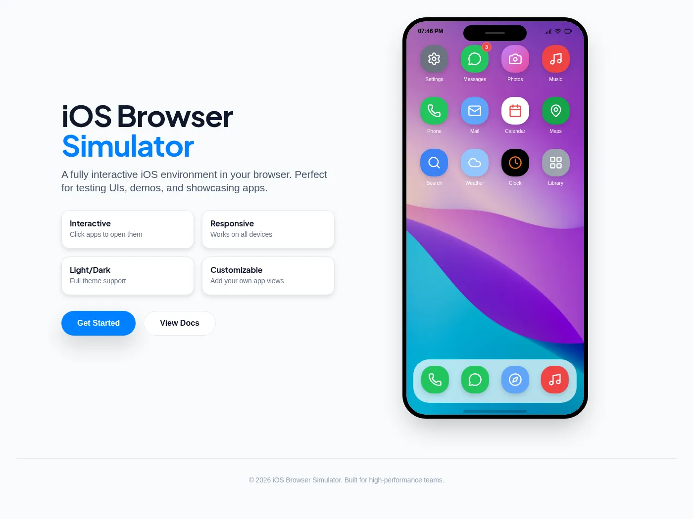 iOS Browser Sim