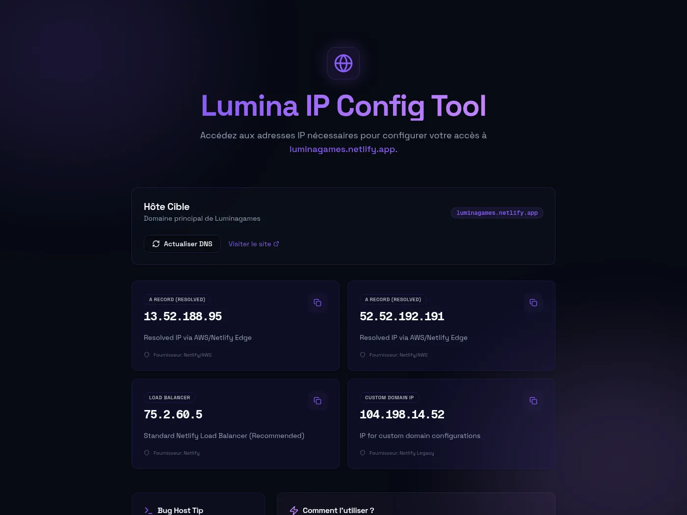 Luminagames IP Config