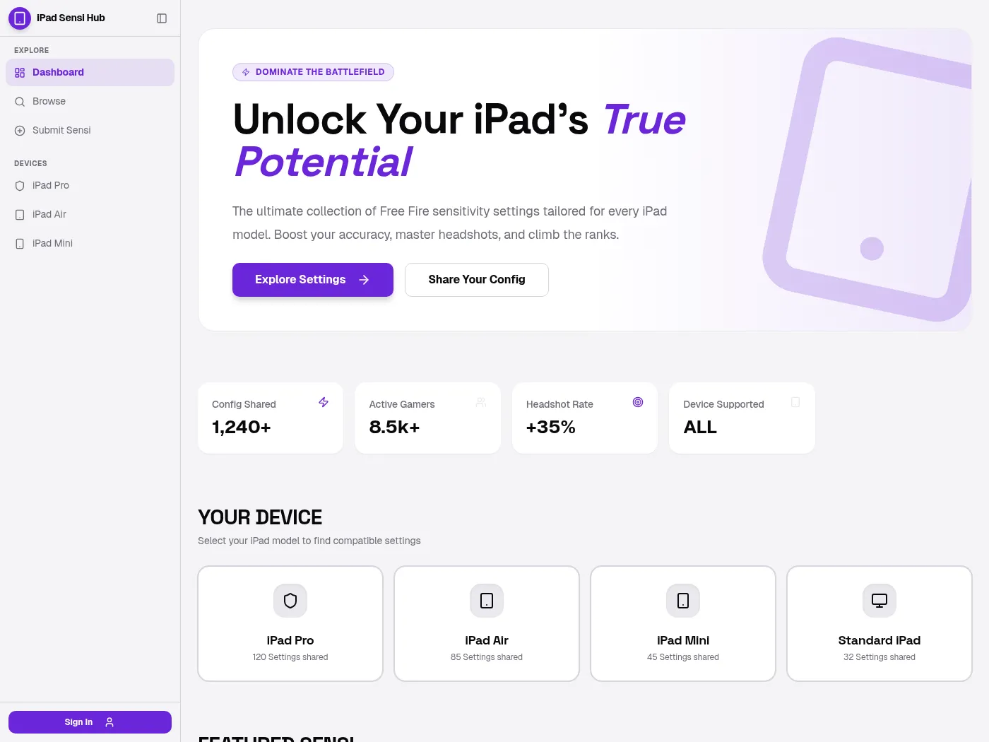 iPad Sensi Hub