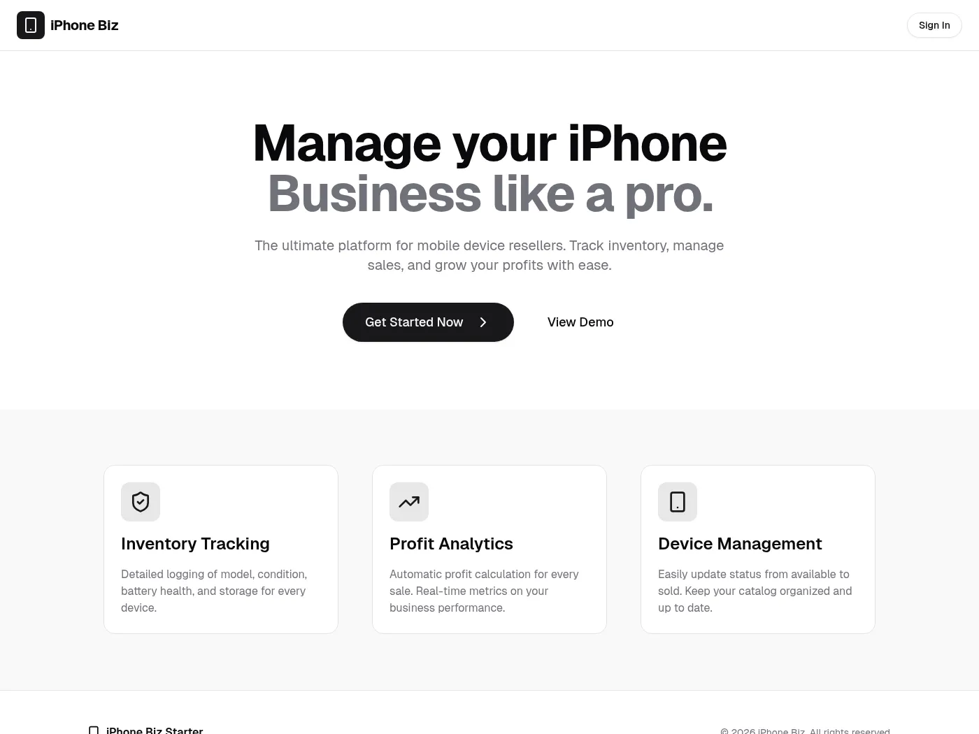 iPhone Biz Starter