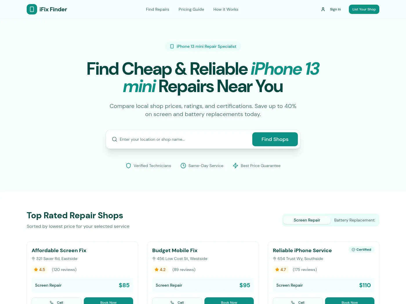 iPhone Repair Finder