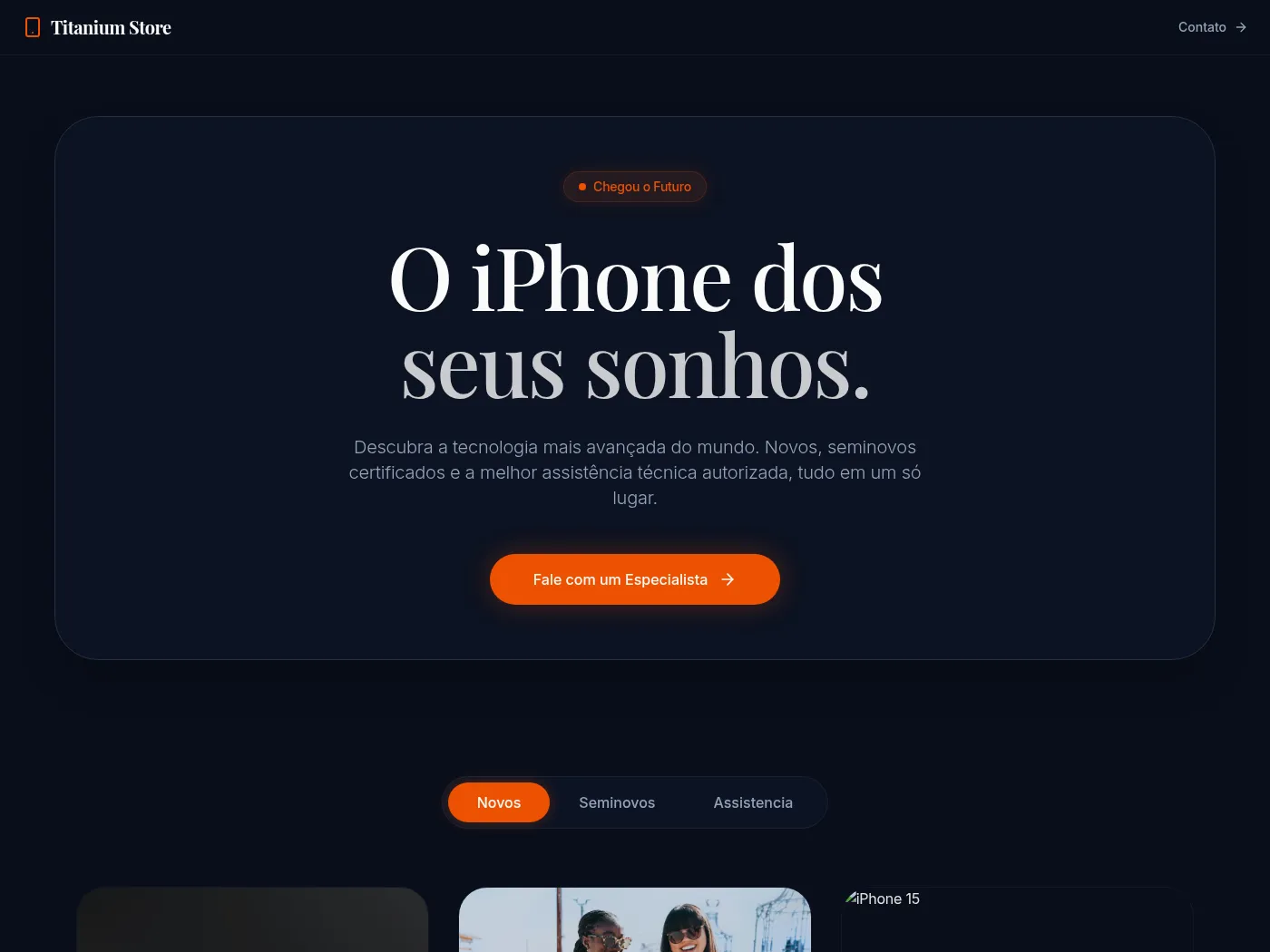 iPhone Shop Hero UI