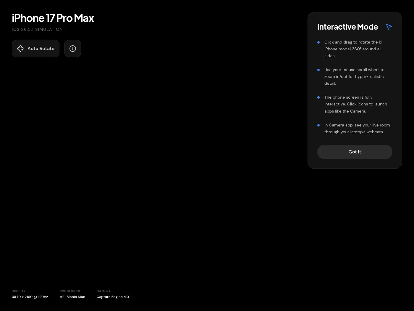 iPhone 17 Pro Max Sim