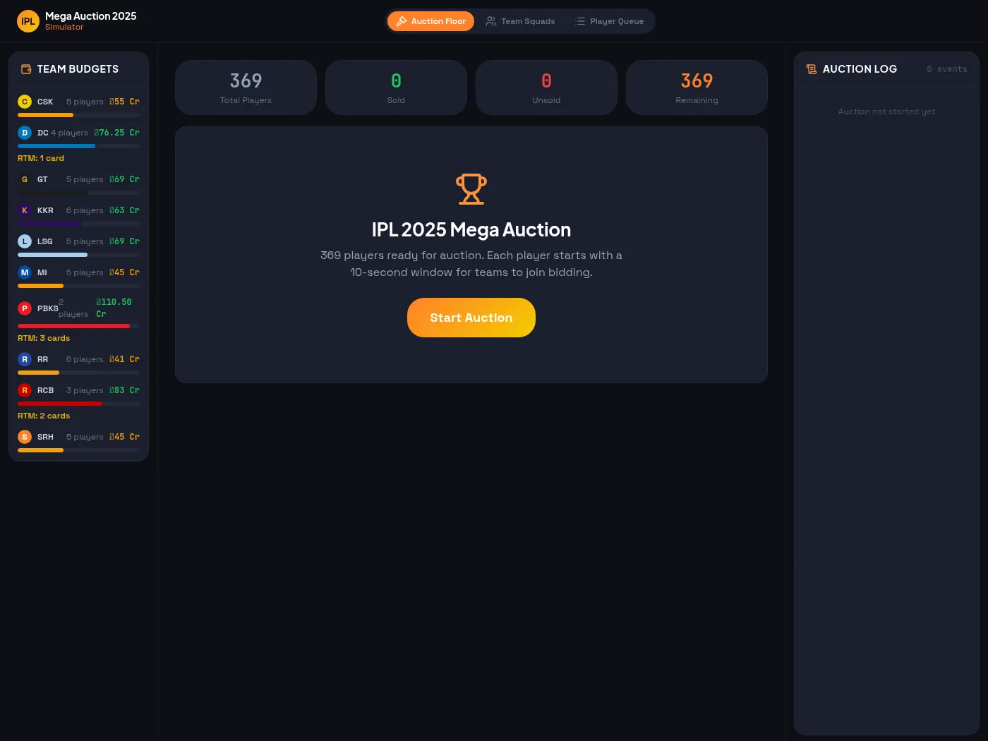IPL Mega Auction Sim