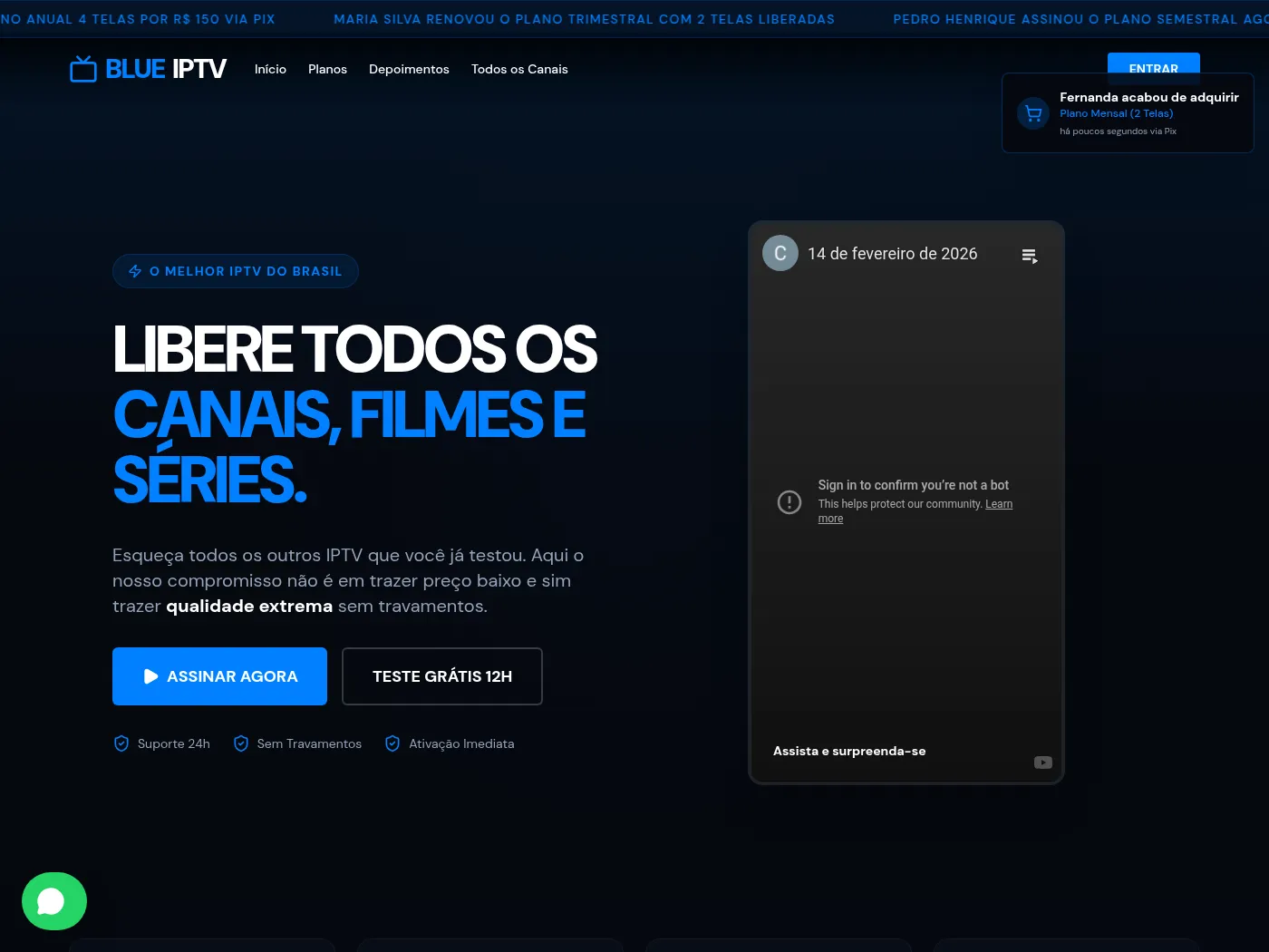 BlueIPTV Landing Pro