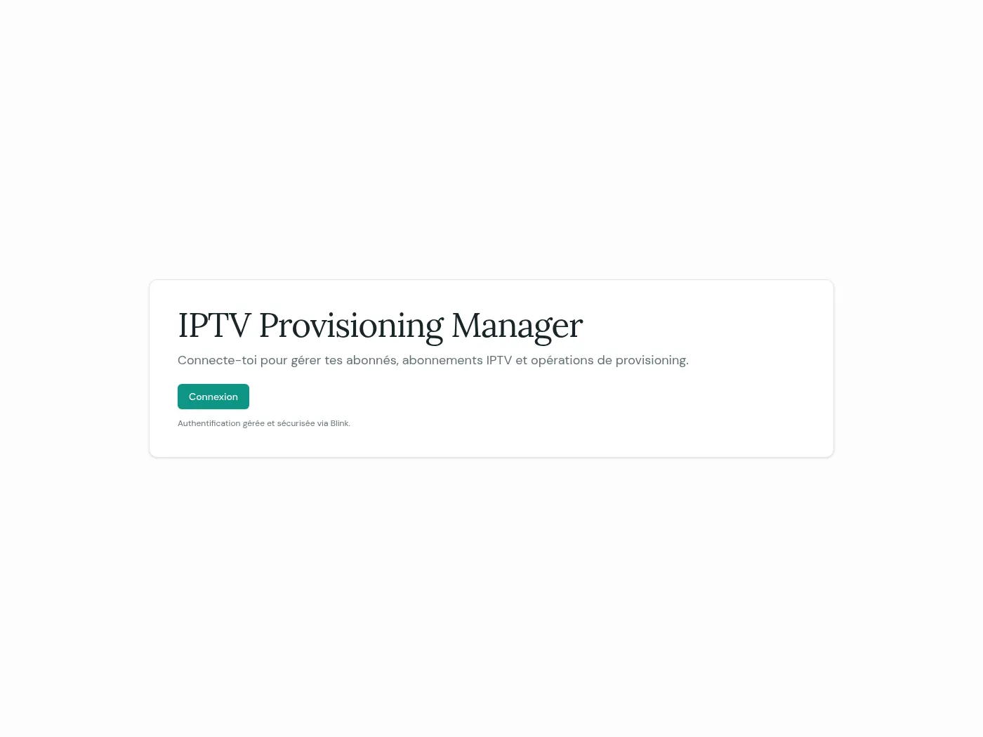 IPTV Provisioning Manager