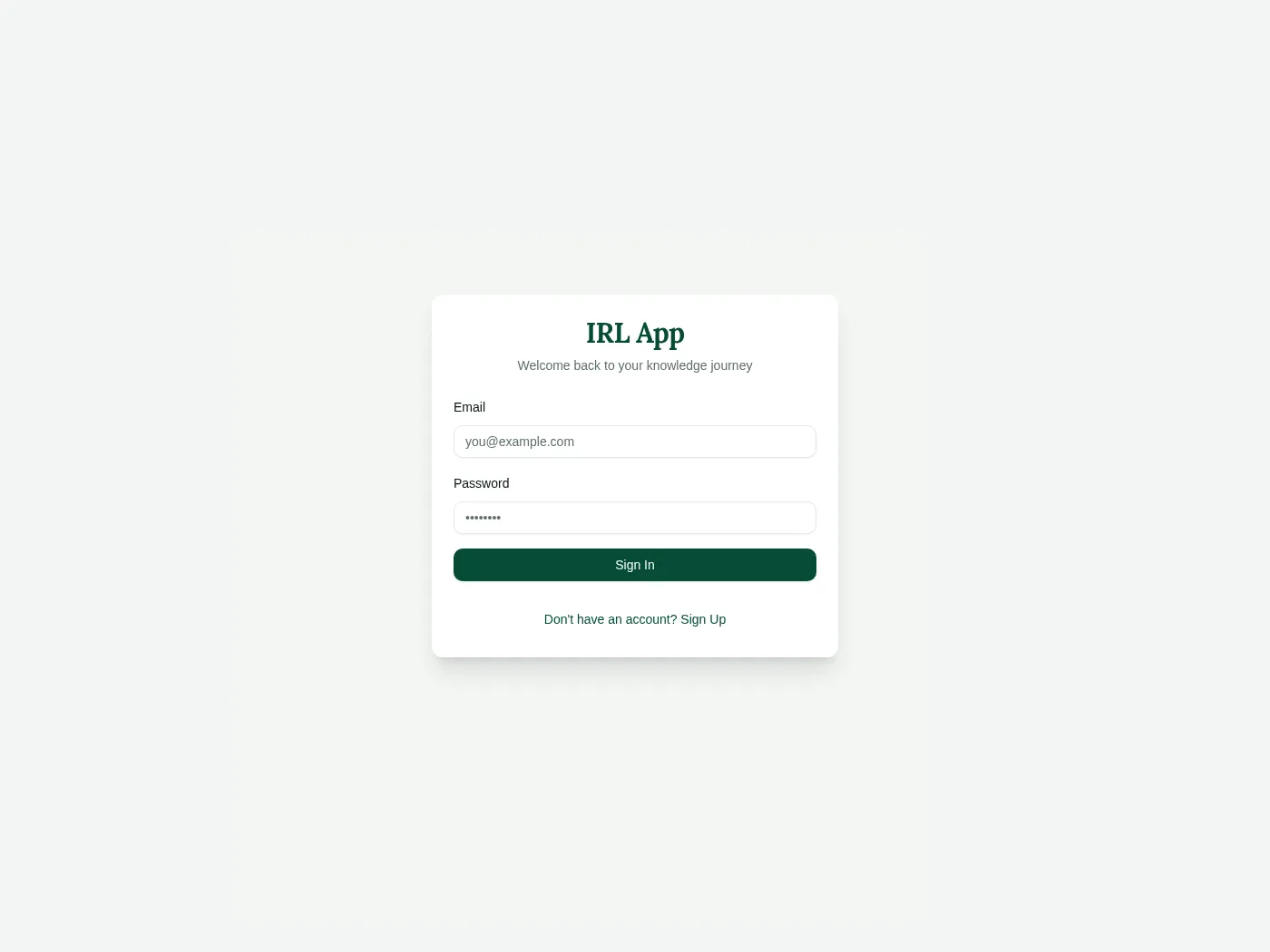 IRL Knowledge Platform