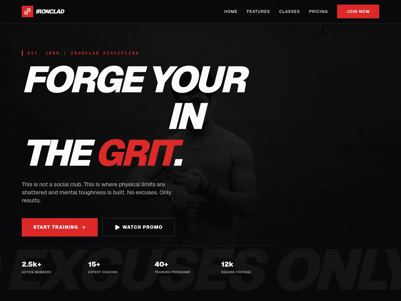 Ironclad Gym Website