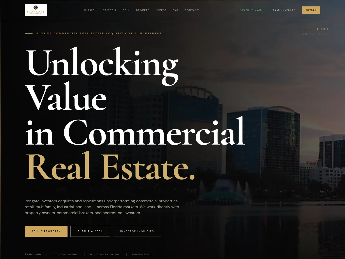 Irongate Investors Website