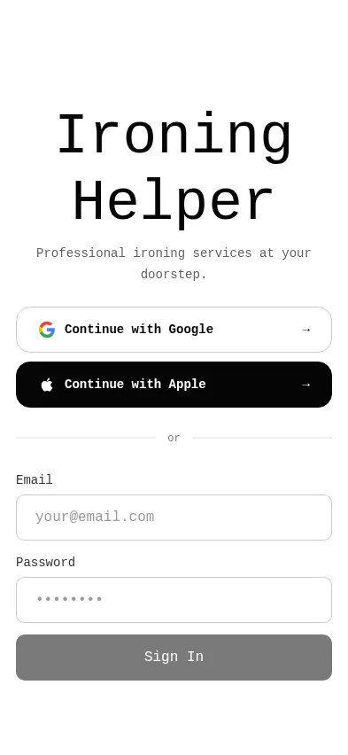 Ironing Helper App