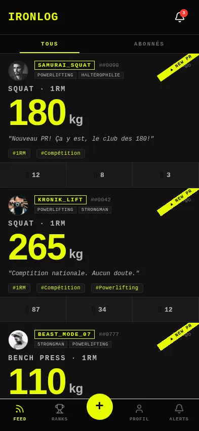 IRONLOG — Strava of Strength