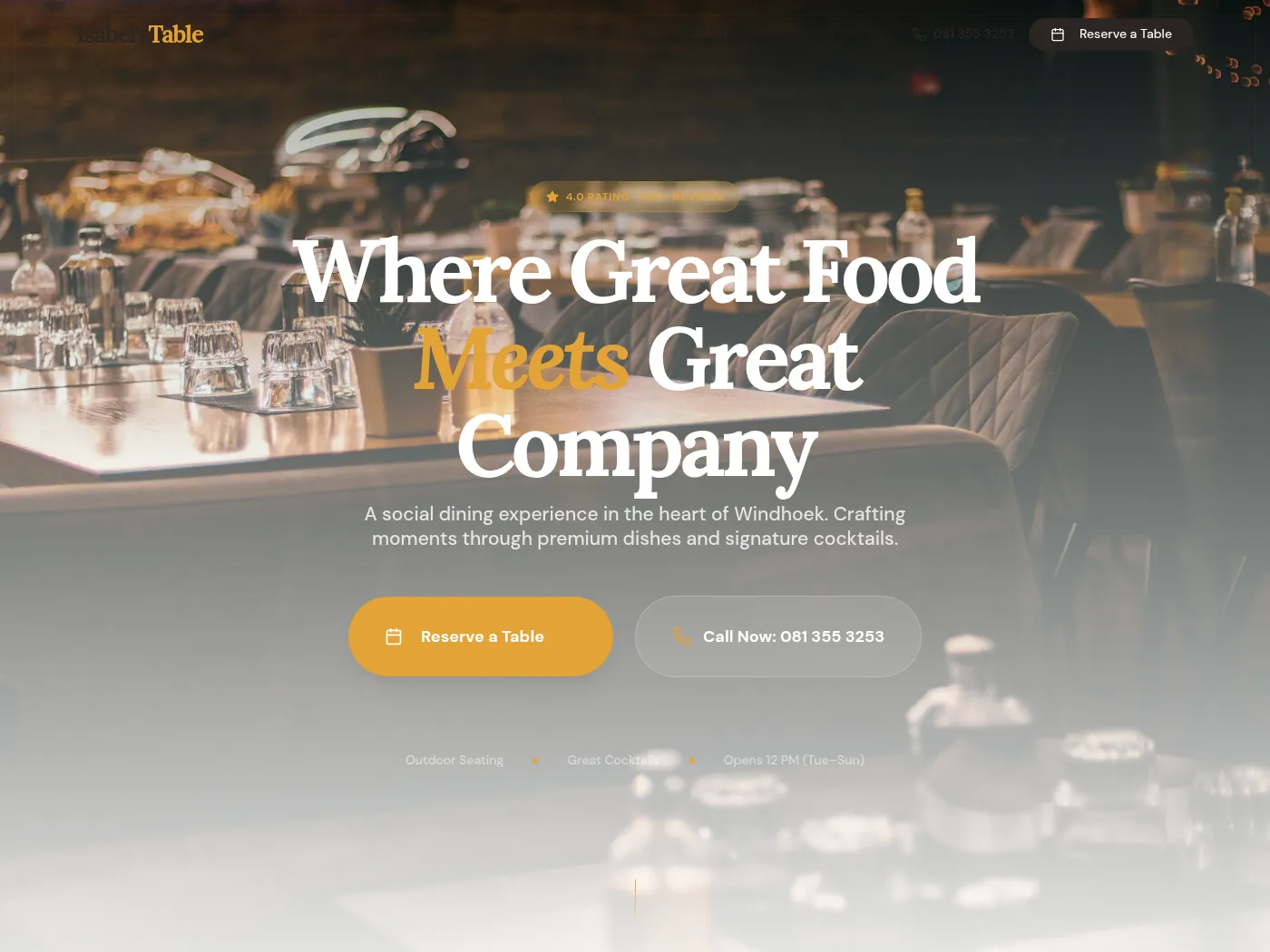 Isabel's Table Website